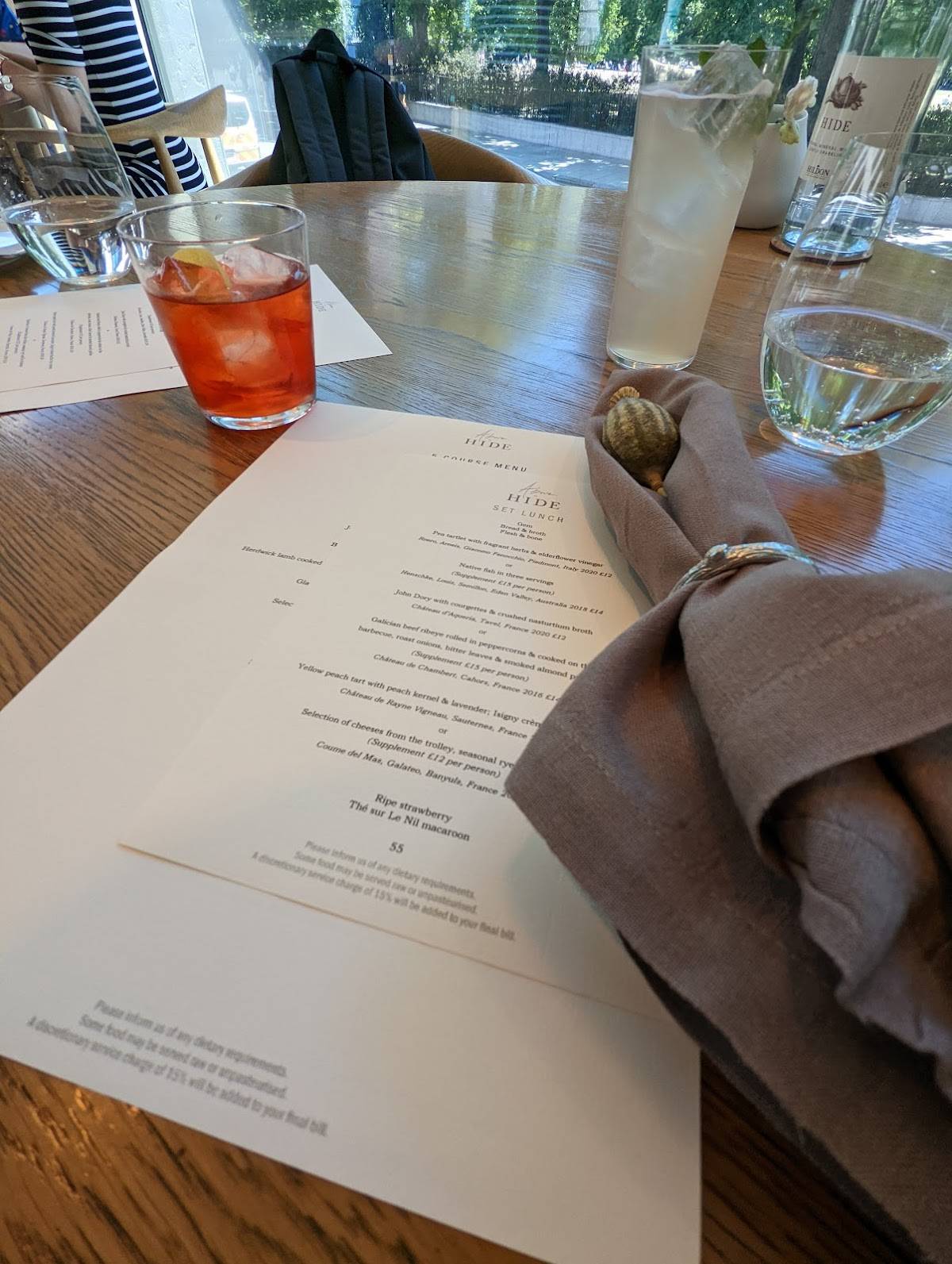 Menu at HIDE pub & bar, London, 85 Piccadilly