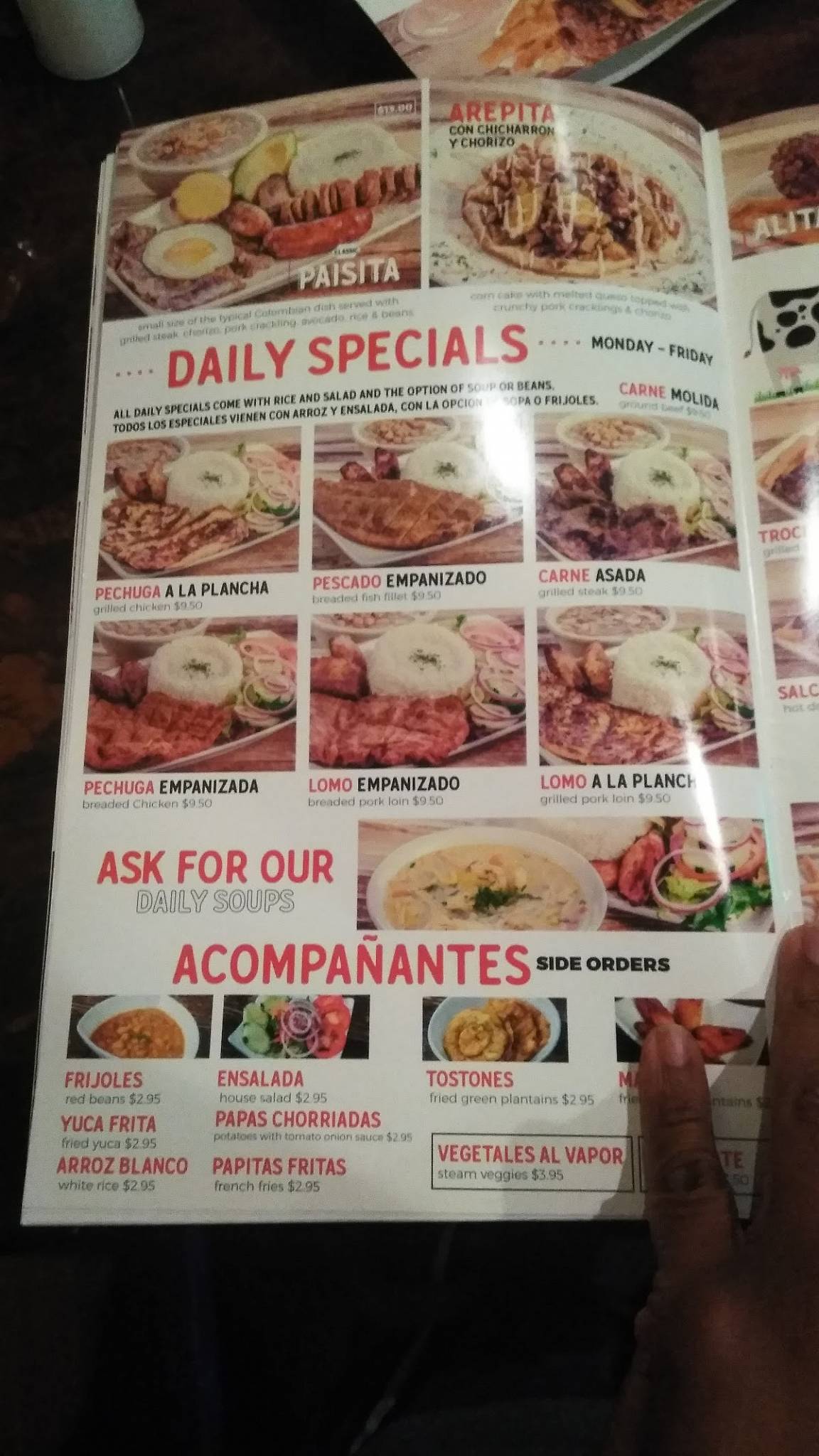 Menu at Noches de Colombia Hackensack restaurant, Hackensack, 382 Main St