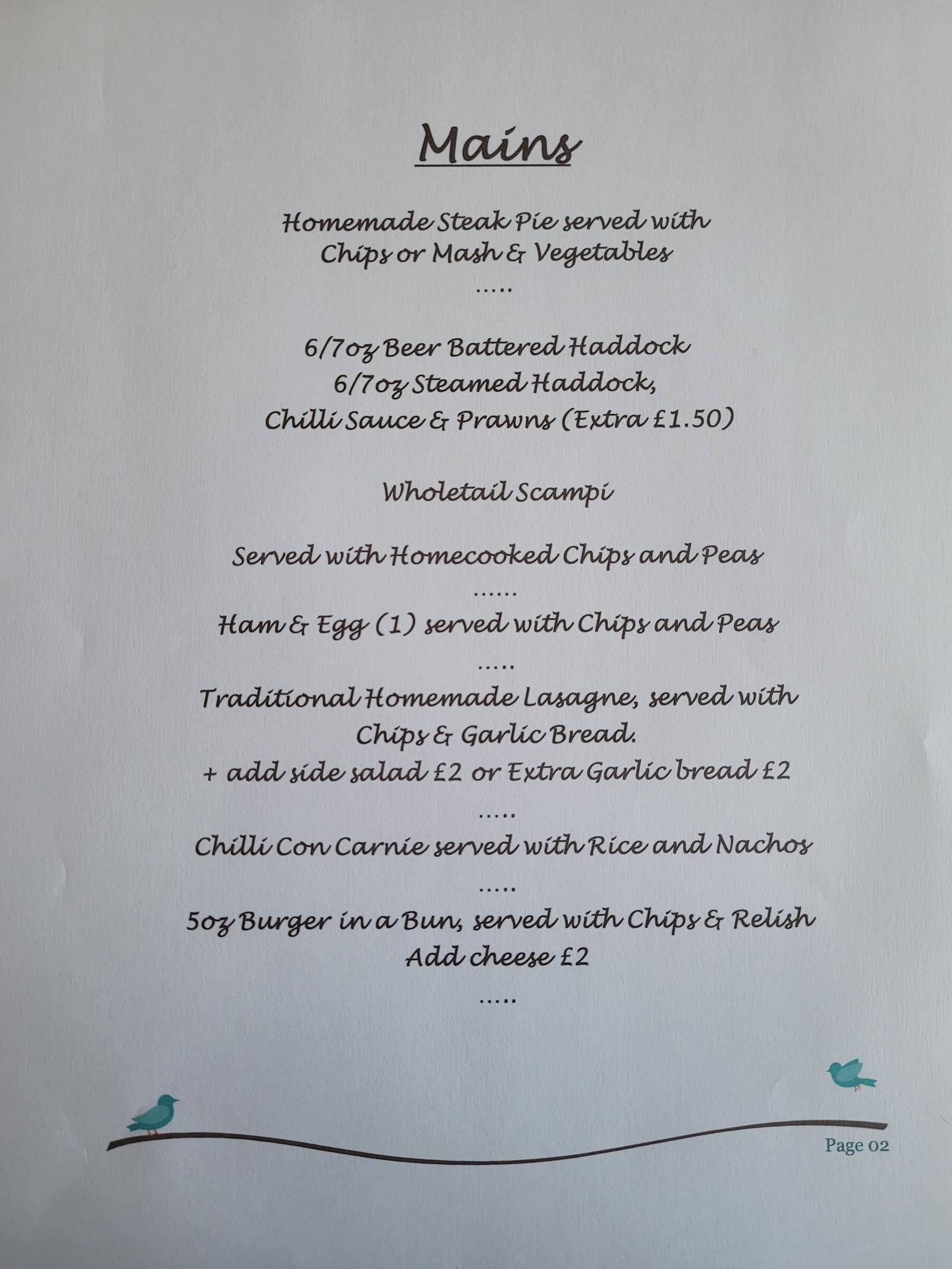 Menu at Haven Inn pub & bar, Barrow upon Humber