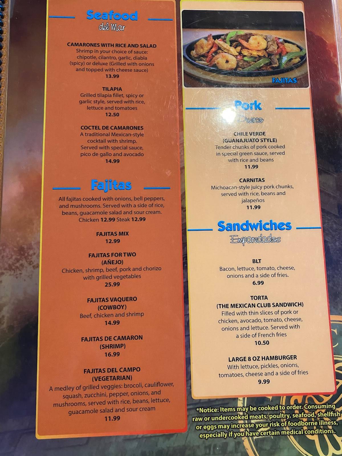 Menu at Anejo Grille pub & bar, Hayesville