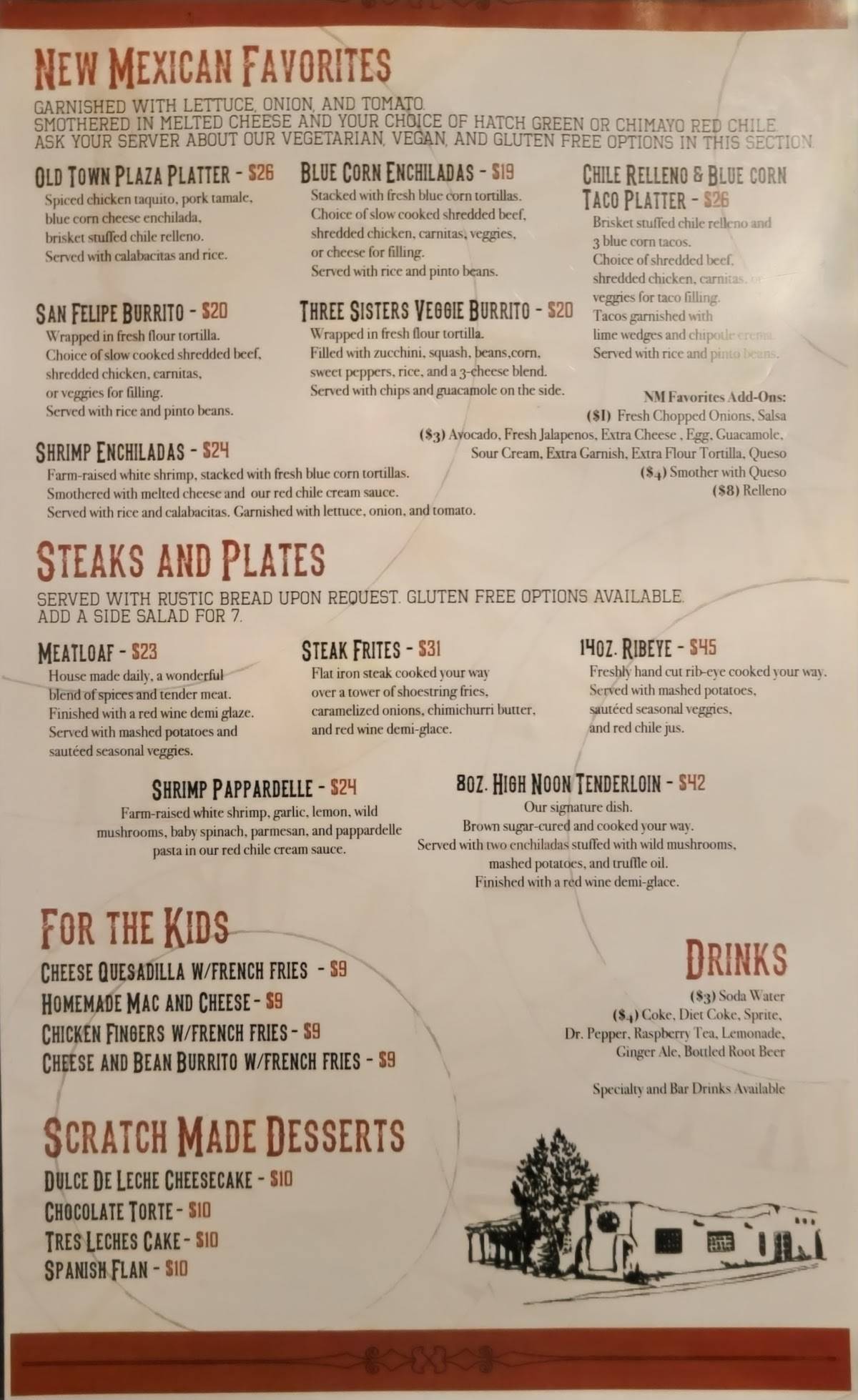 Menu at High Noon Restaurant & Saloon, Albuquerque