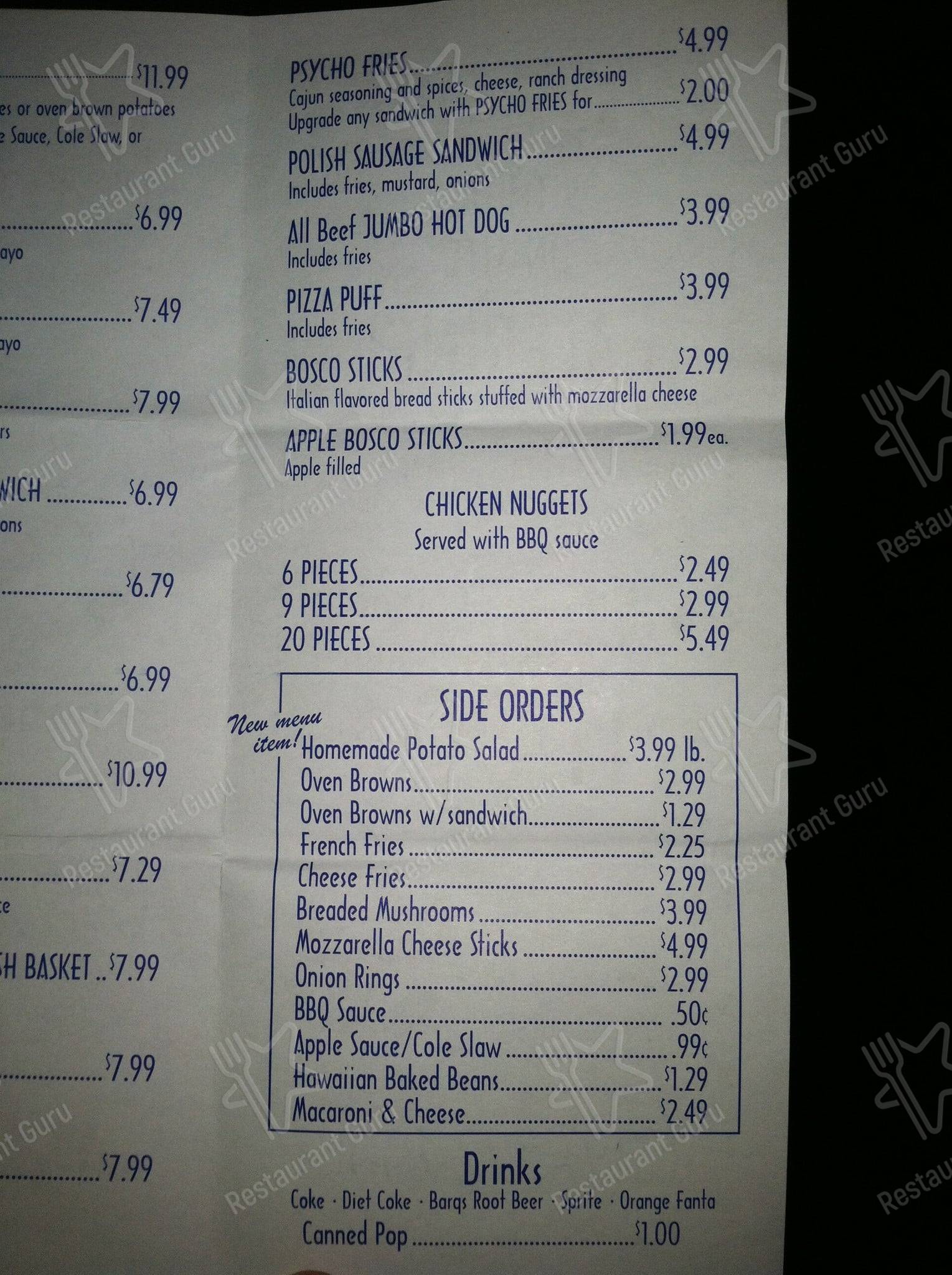 Menu at Hog Haven BBQ, Dyer
