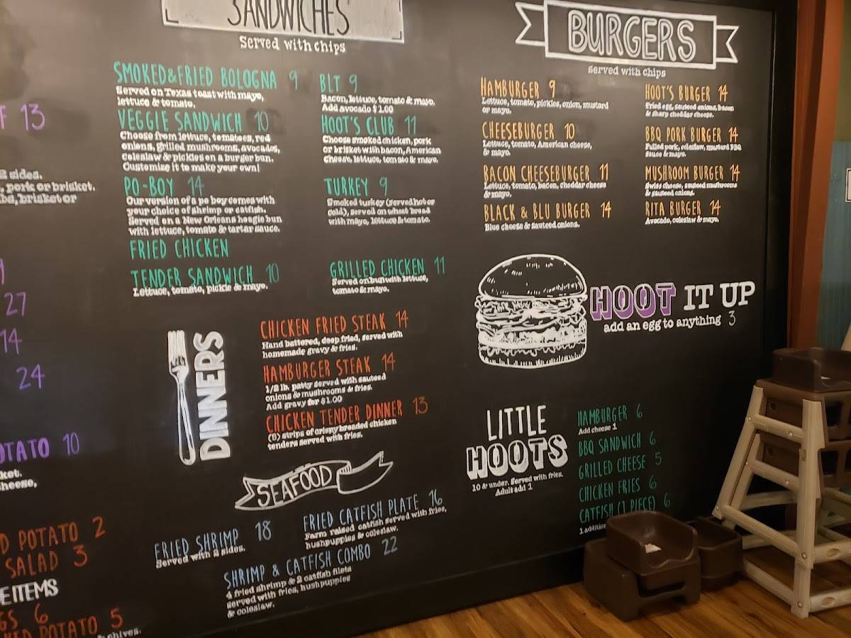 Menu at Hoots BBQ & Steaks, McGehee