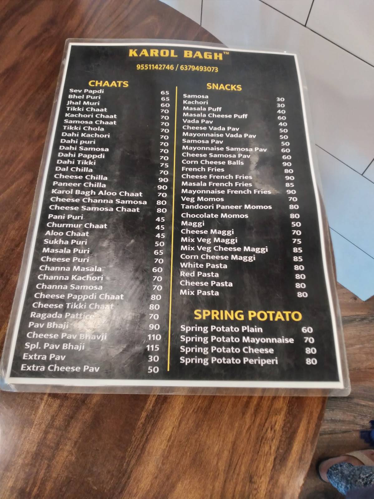 Menu at House Of Chaat Bessy, Chennai