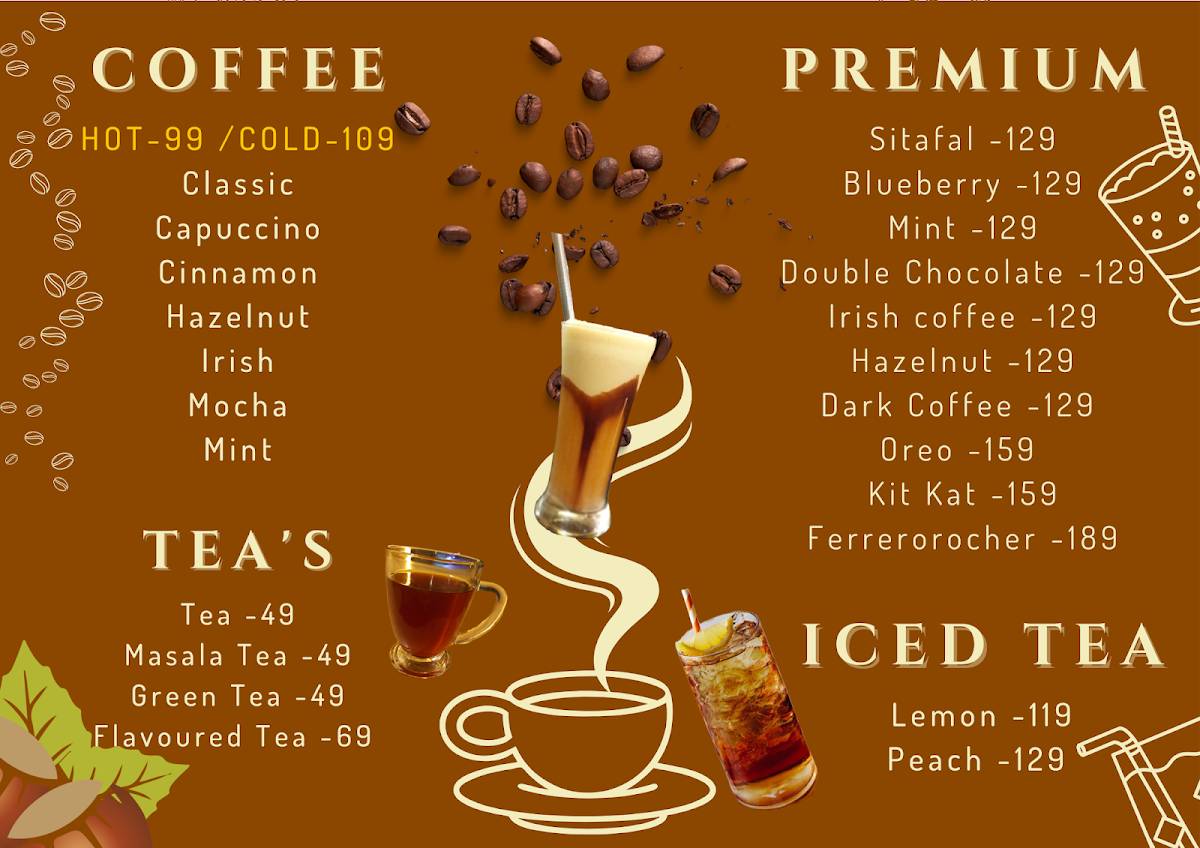 Menu at Hug My Mug, Pune