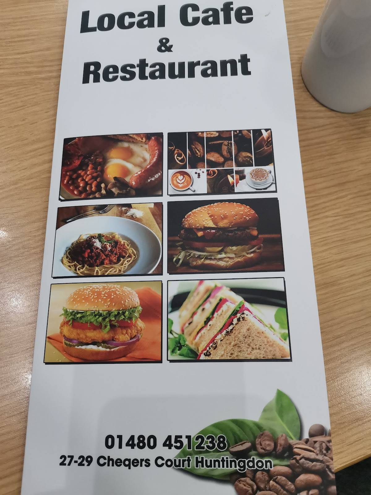 Menu at Local Cafe, Huntingdon