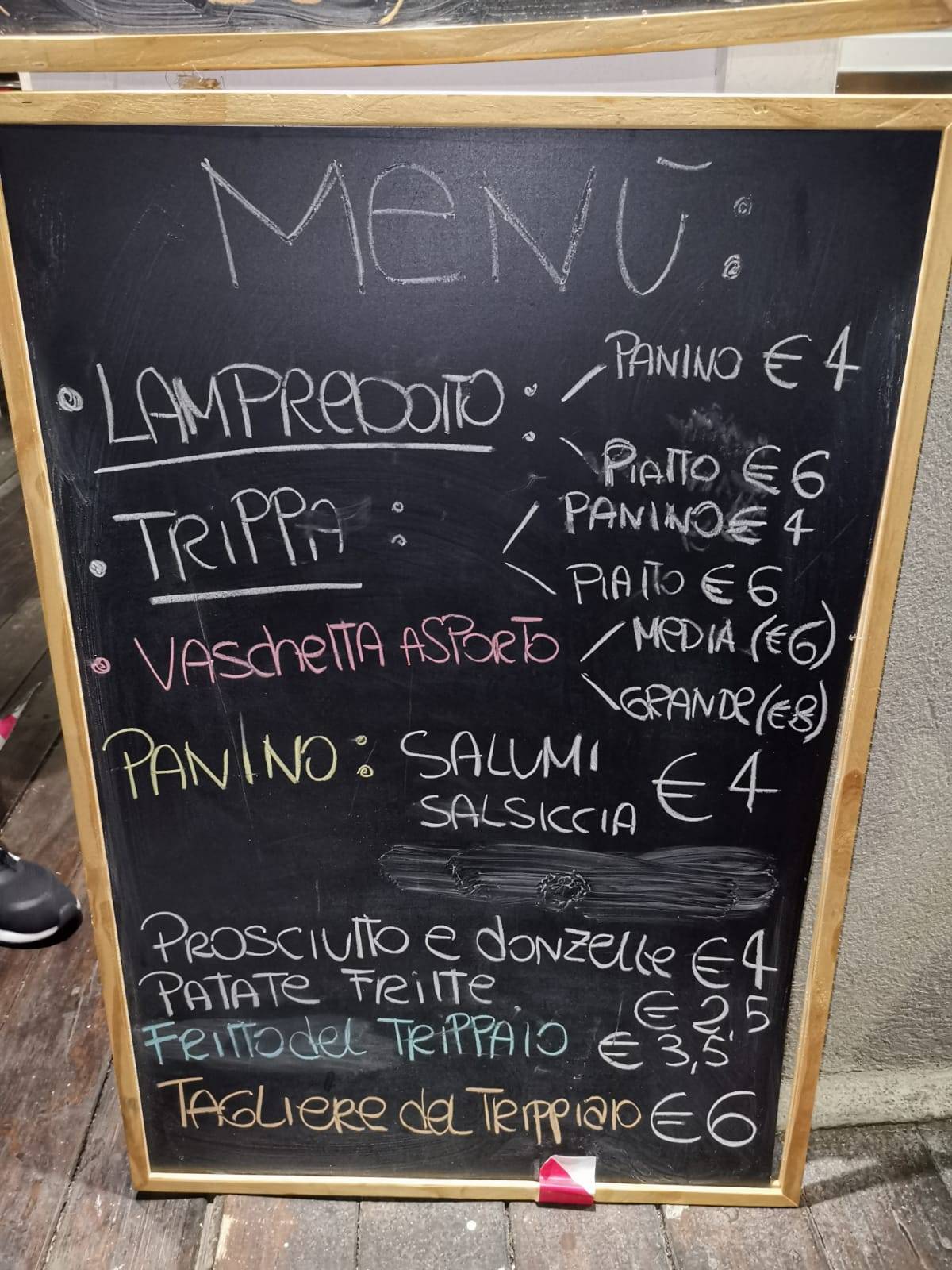 Menu da Il chiosco del Trippaio ristorante, Grosseto