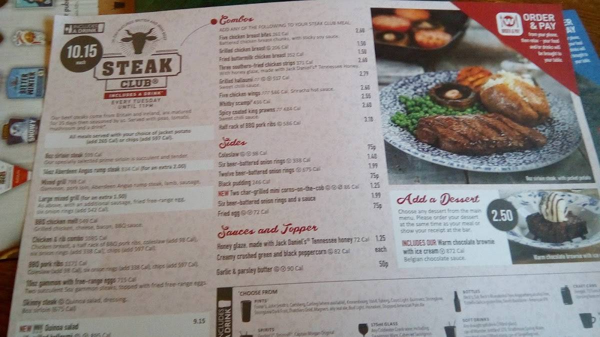 Menu at The Admiral Collingwood - JD Wetherspoon pub & bar, Ilfracombe