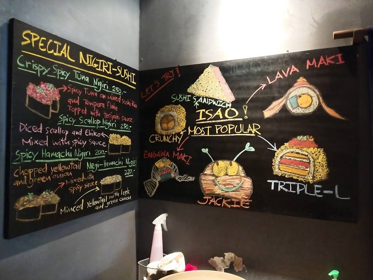 Menu at Isao restaurant, Bangkok