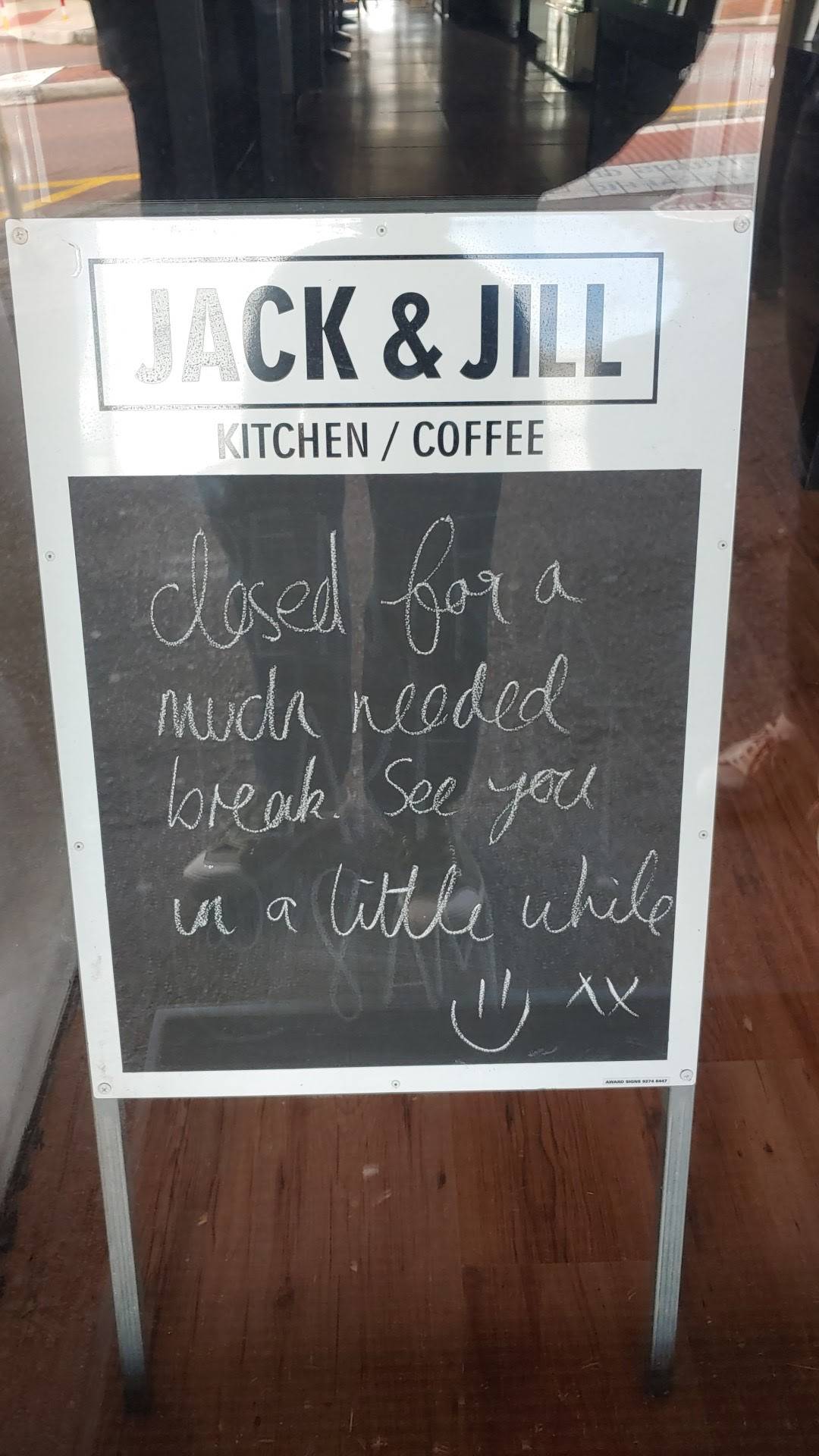 Menu at Jack & Jill Kitchen cafe, Kalamunda