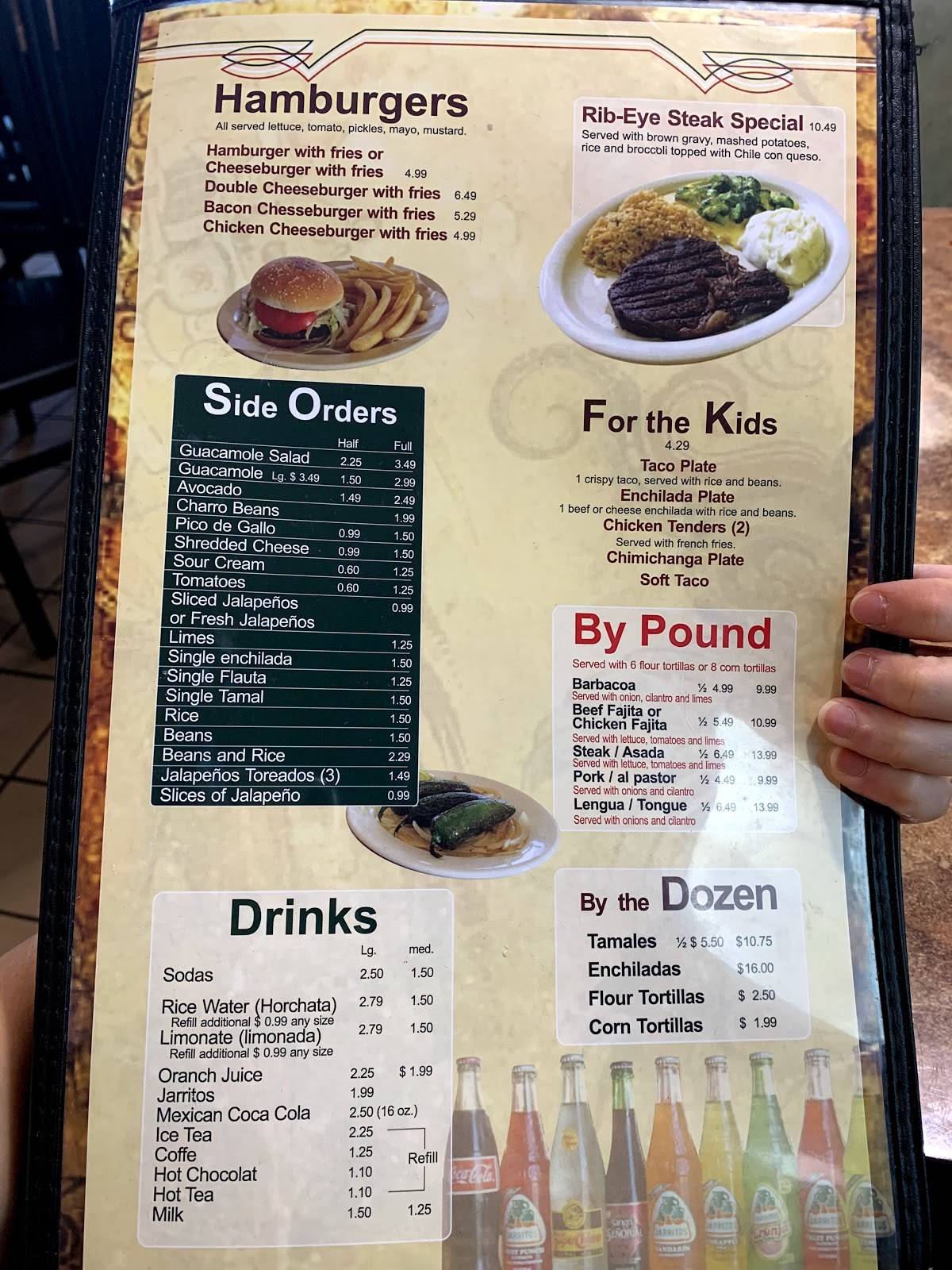 Menu at Jaliscos Mexican Restaurant, Belton