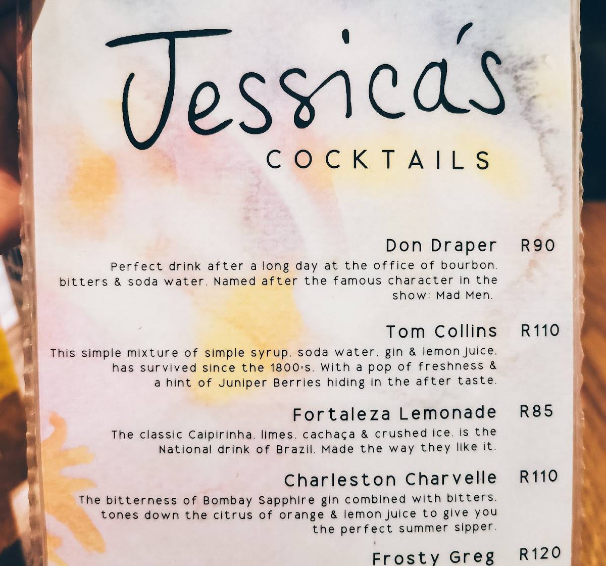 Menu at Jessica’s - Clearwater Mall restaurant, Roodepoort