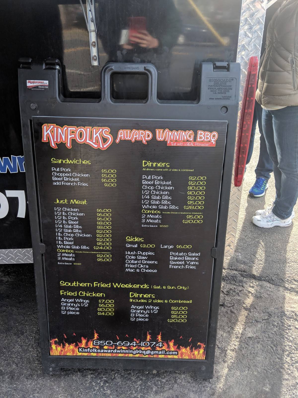 Menu at Kinfolks BBQ, Taunton, 289 Winthrop St