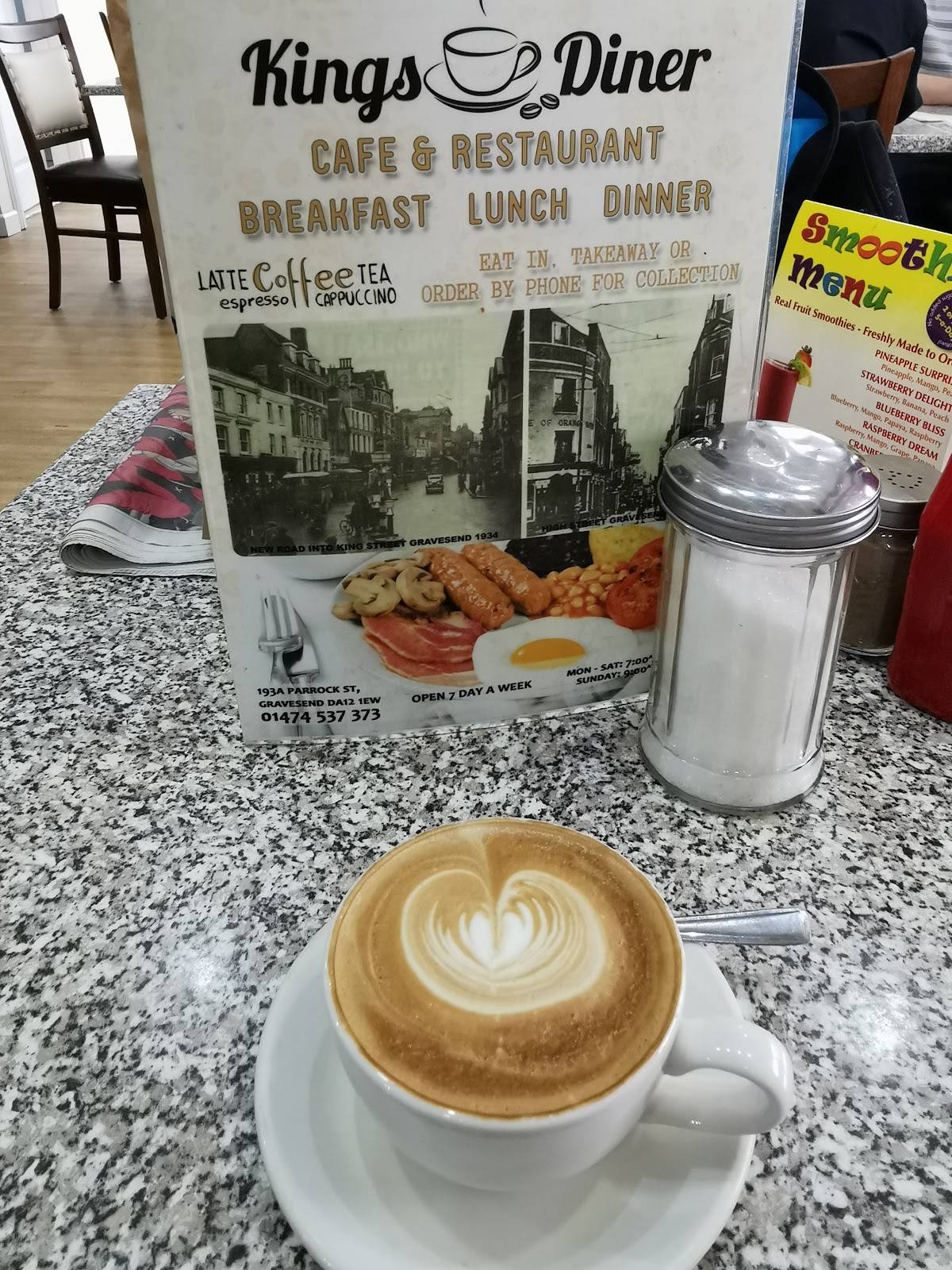 Menu at Kings Diner Cafe, Gravesend