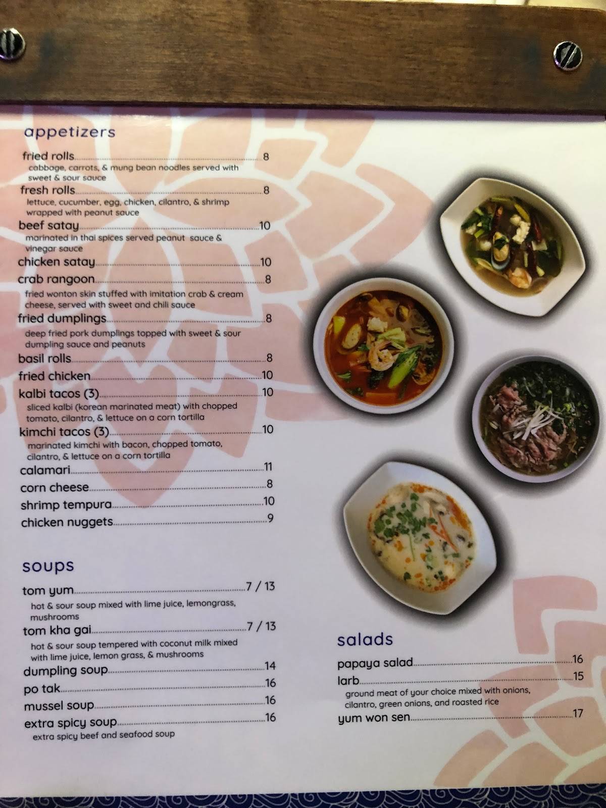 Menu at Noodles restaurant, Kodiak