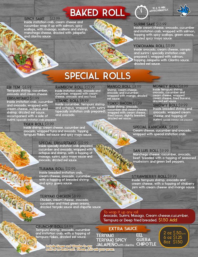 Menu at Kotori Japanese Food Calexico restaurant, Calexico, 300 E Cole ...