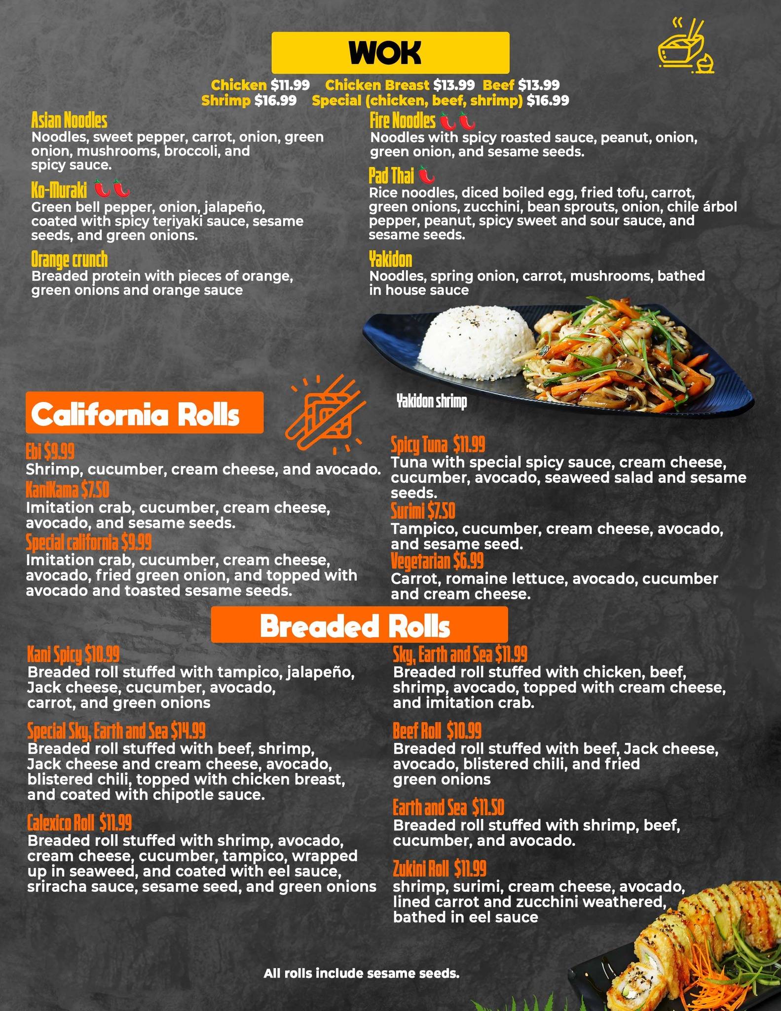 Menu at Kotori Japanese Food Calexico restaurant, Calexico, 300 E Cole ...