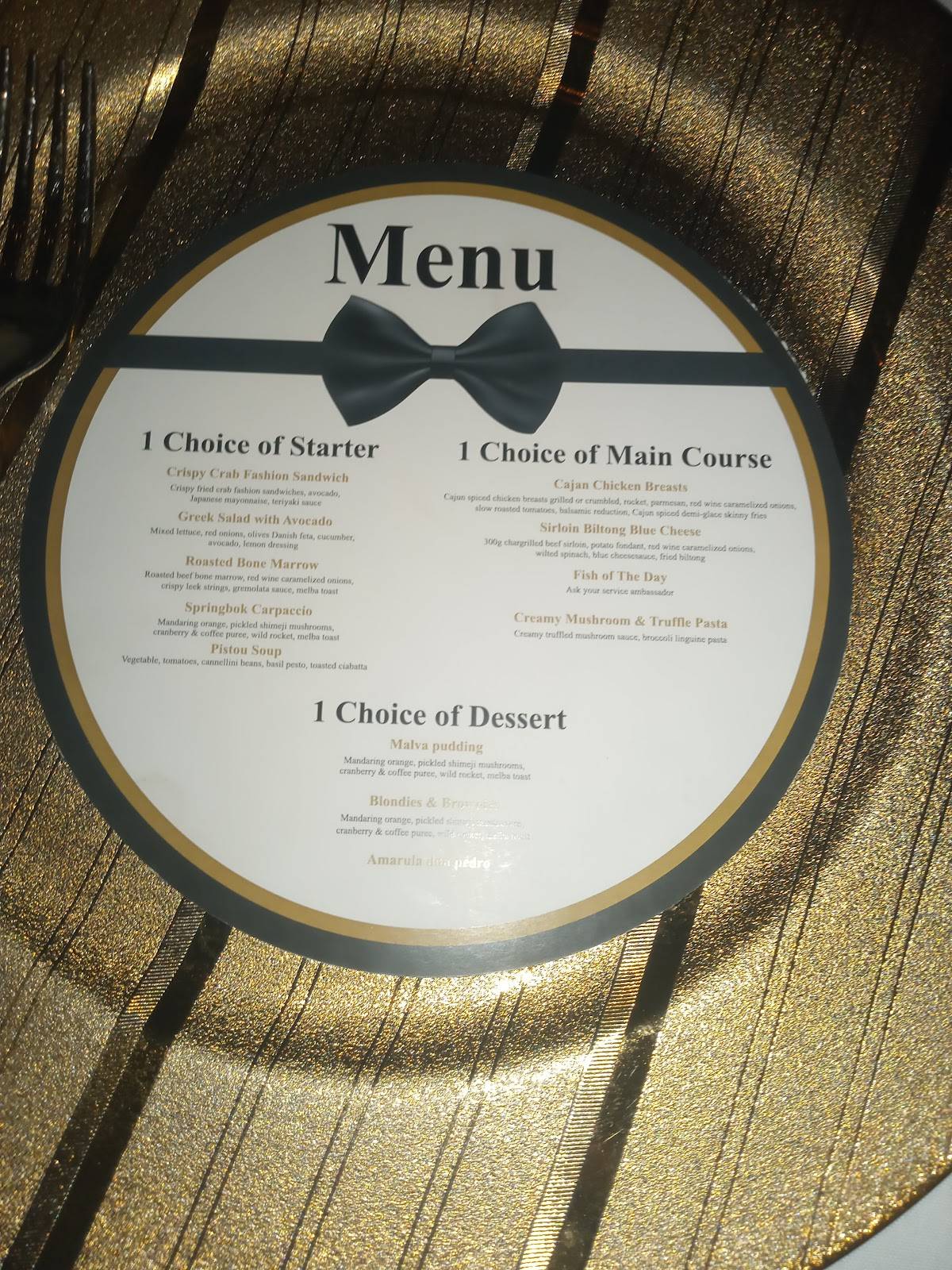 Menu at Kream Restaurant Mall of Africa, Midrand