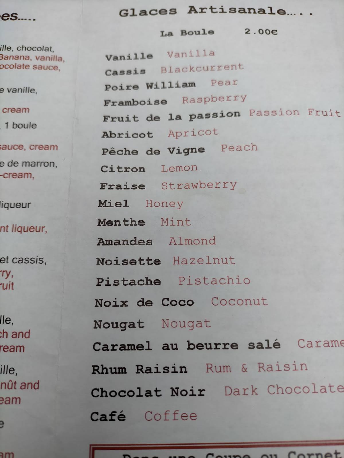 Menu au L’Orée du bois restaurant, Chateauneuf