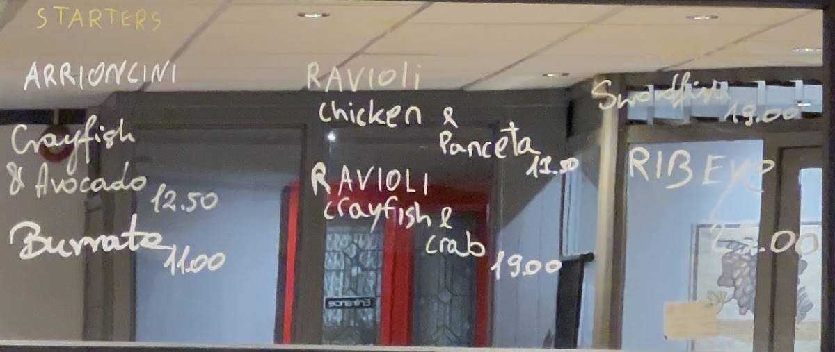 Menu at La Foglia - Italian Restaurant, Banbury