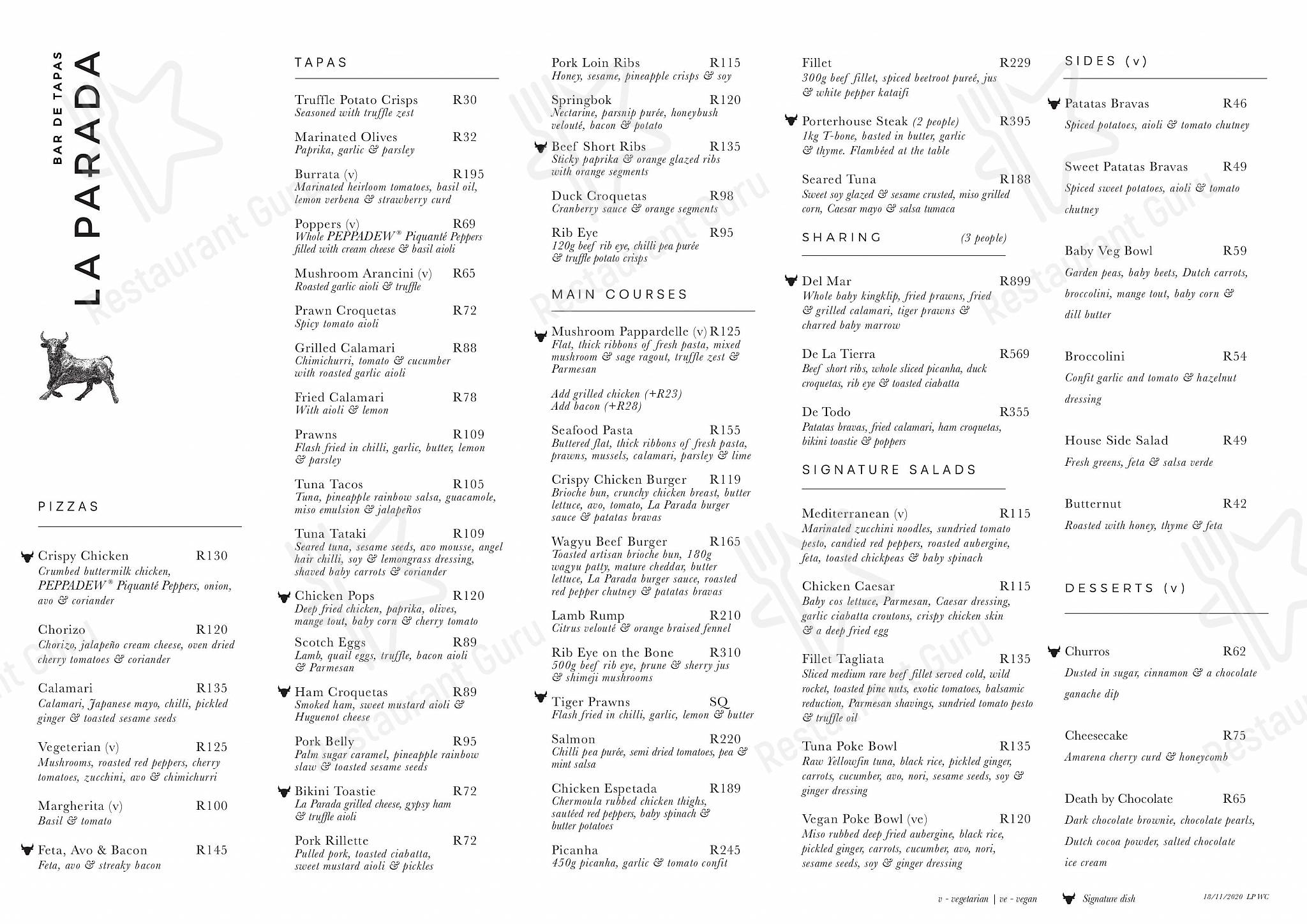 Menu at La Parada Waterfall Corner restaurant, Midrand, Cnr Waterfall ...