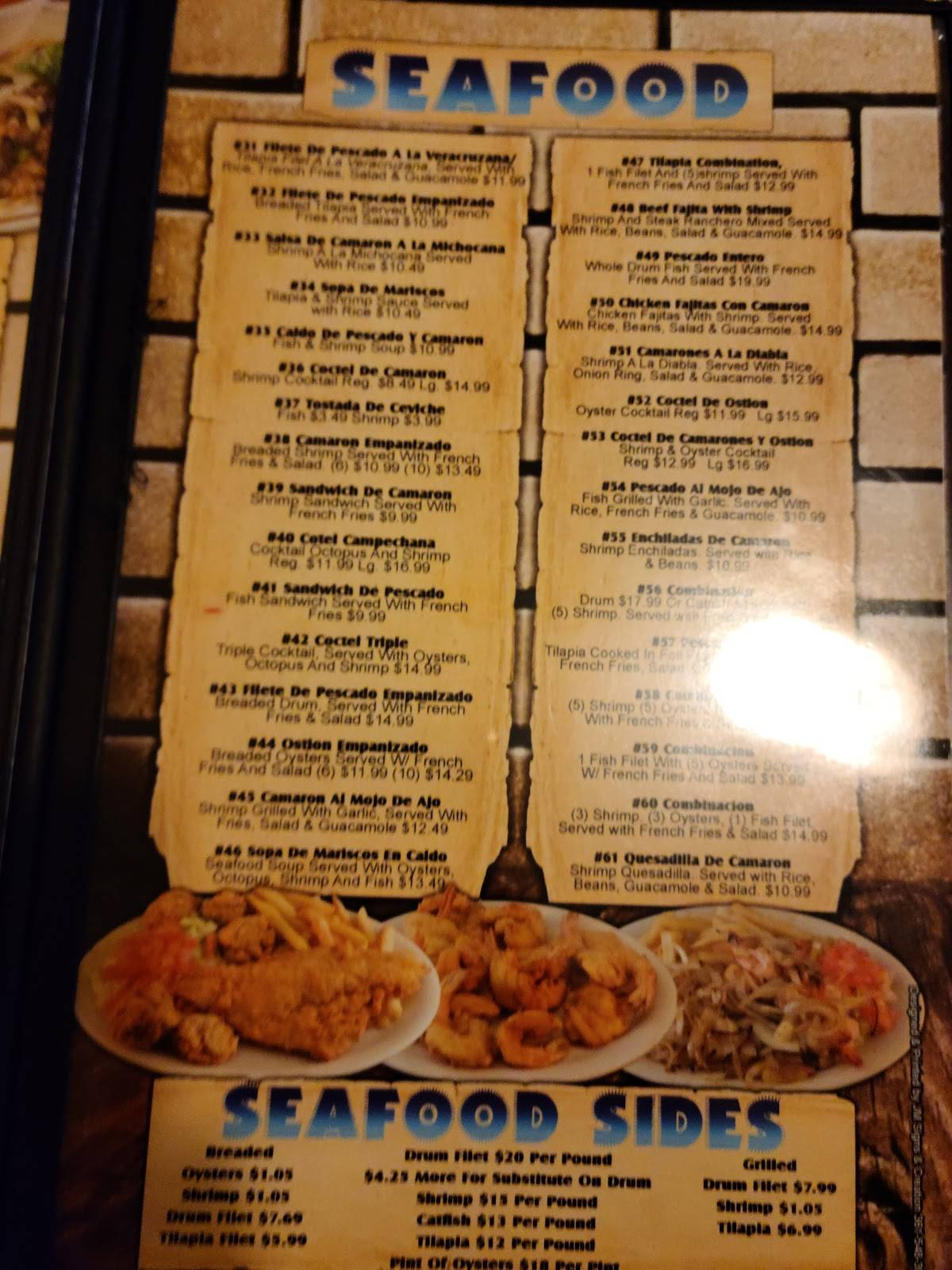 Menu at La Ribera restaurant, Corpus Christi, Morgan Ave