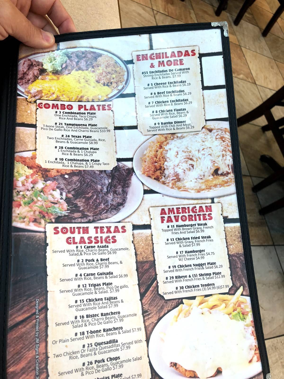 Menu at La Ribera restaurant, Corpus Christi, Morgan Ave