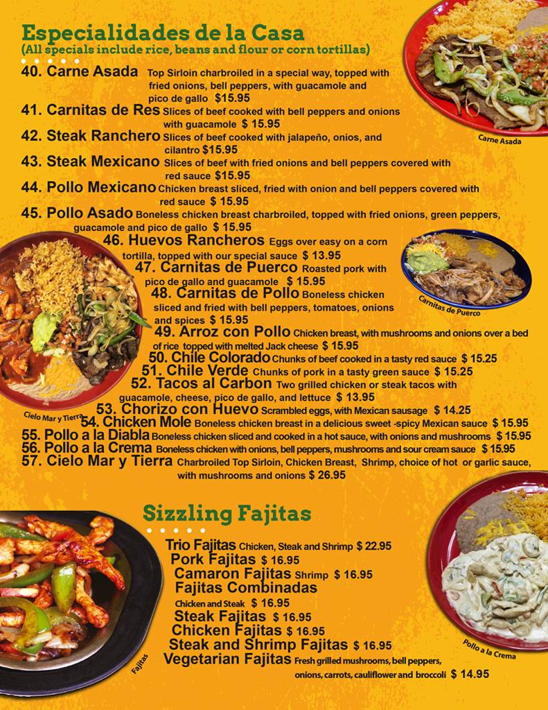 Menu at La Sierra Mexican Grill & Lounge restaurant, Dundee