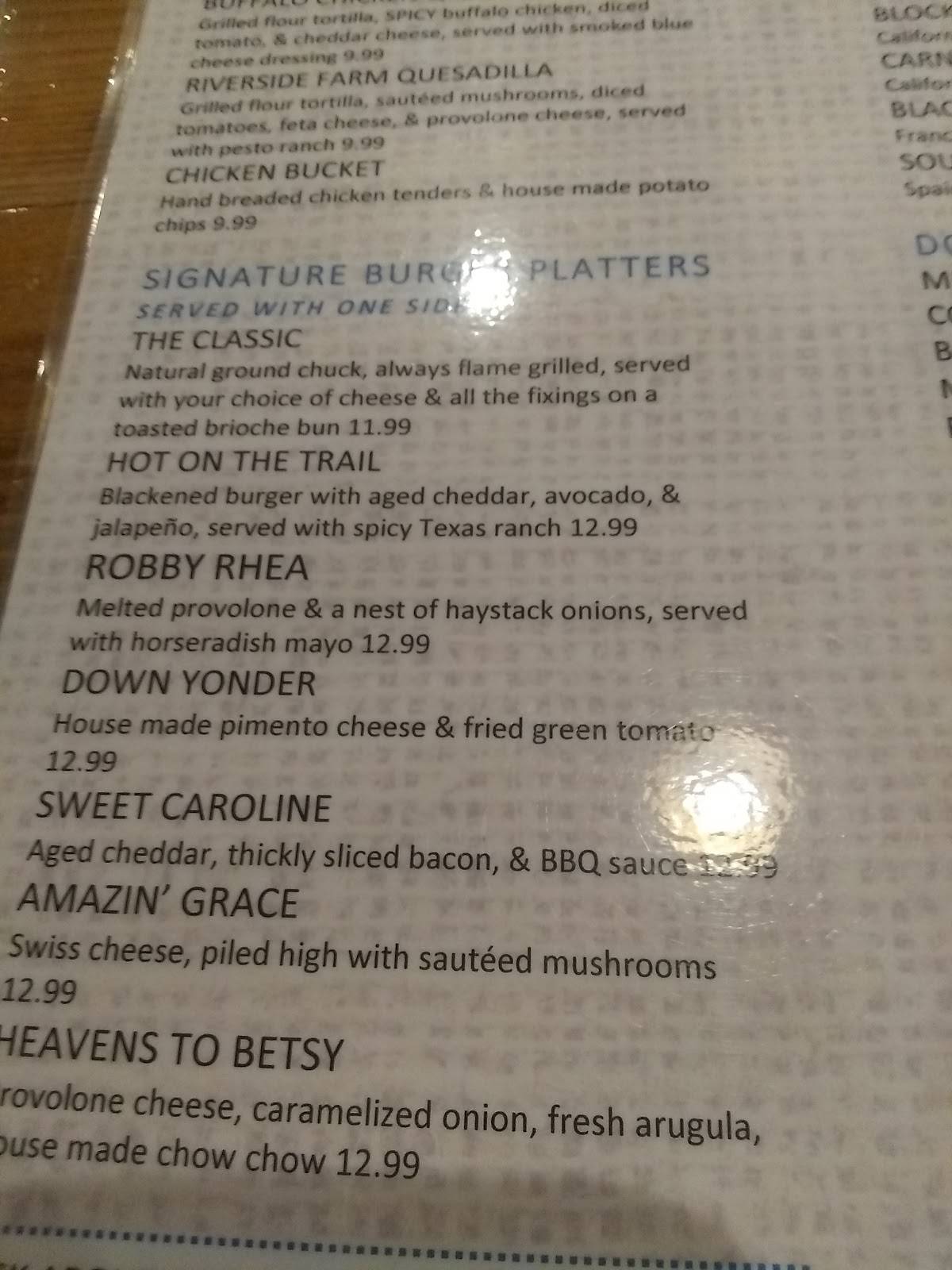 Menu at Blue Rooster Southern Grill restaurant, Lake Junaluska
