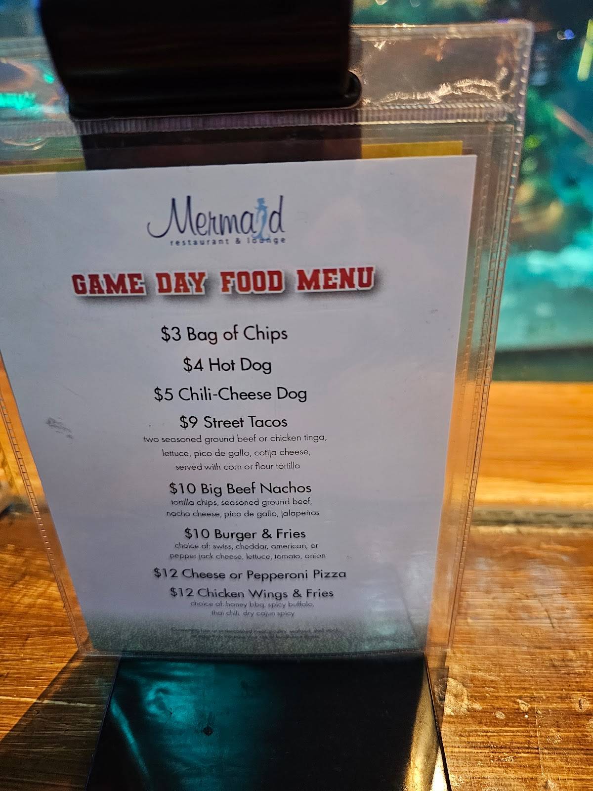 Menu at Mermaid Restaurant & Lounge, Las Vegas