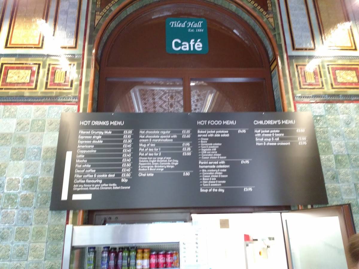 Menu at Tiled Hall Café cafe, Leeds