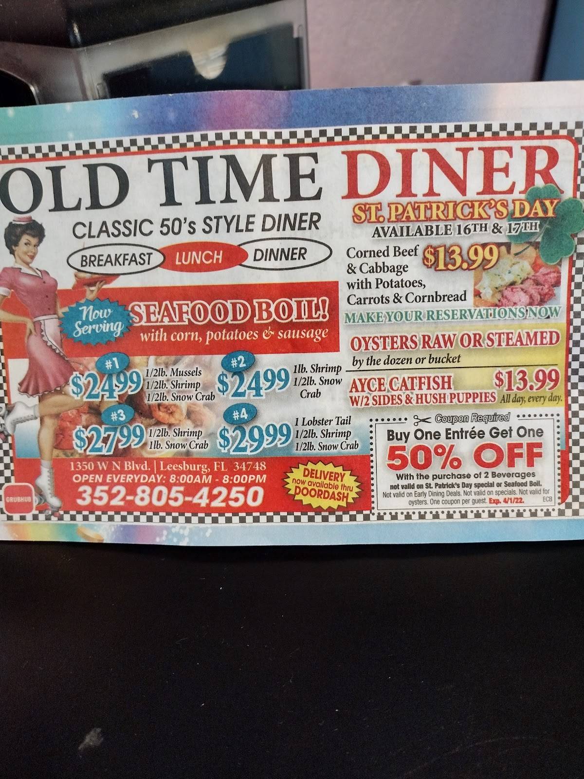Menu at Old Time Diner restaurant, Leesburg