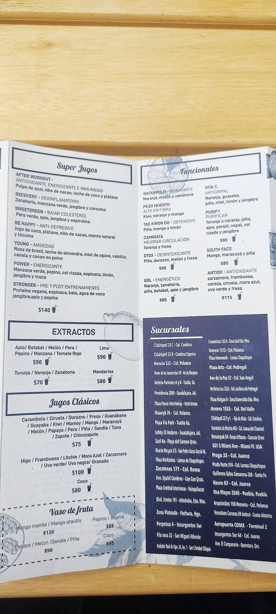 Carta del restaurante Ojo del Agua León, Leon, Manuel J. Clouthier 304-A