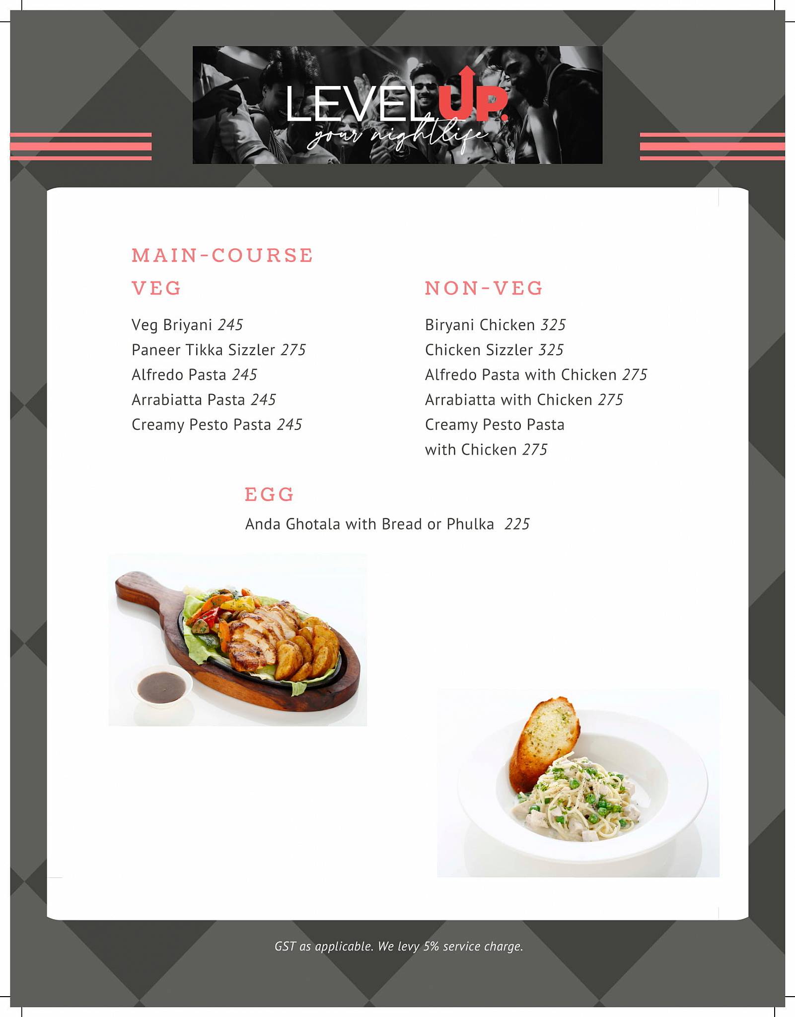 Menu at Level Up Resto Bar, Chennai