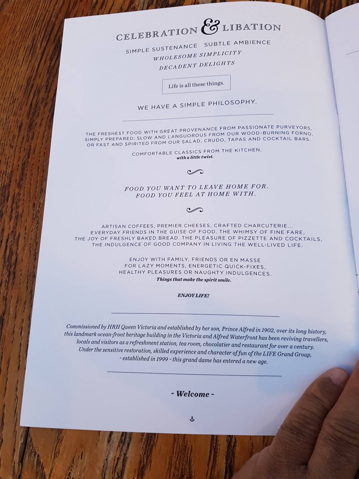 Menu at Life Grand Cafe Waterfront, Cape Town, 2 Pierhead Road