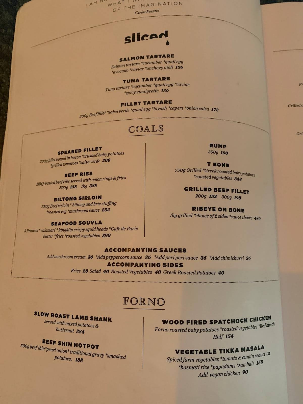 Menu at Life Grand Cafe Waterfront, Cape Town, 2 Pierhead Road
