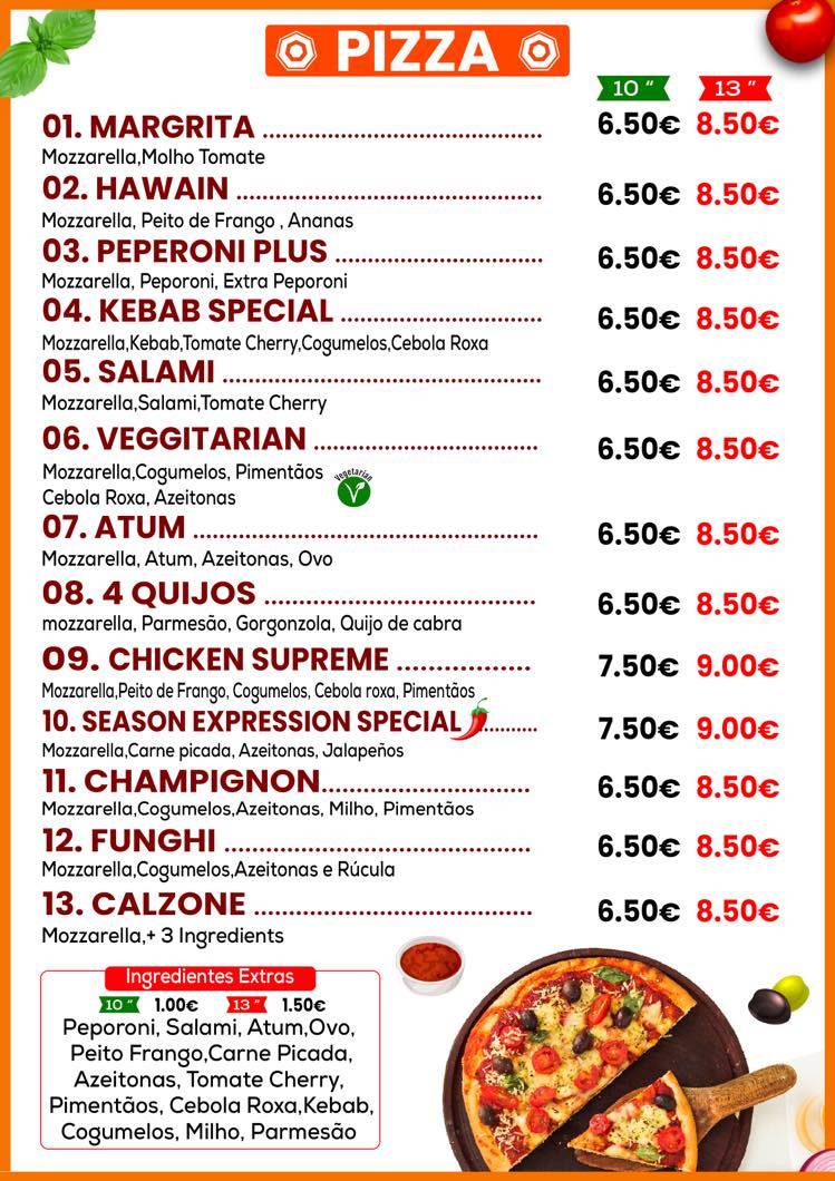 Menu at Season Expressions restaurant, Lisbon