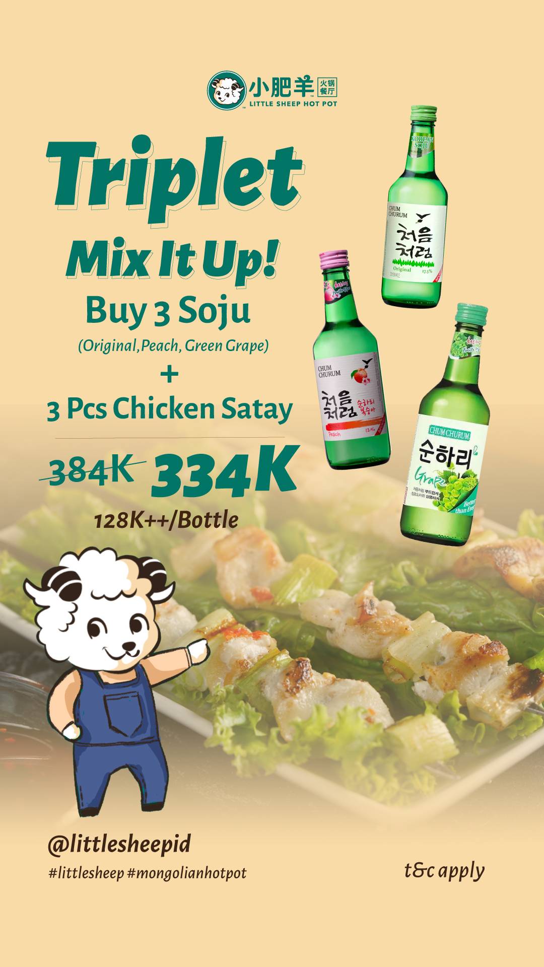 Menu at Little Sheep Hot Pot restaurant, West Jakarta, Apartment Complex