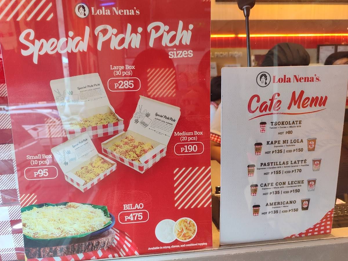Menu at Lola Nena’s Calamba Branch restaurant, Calamba