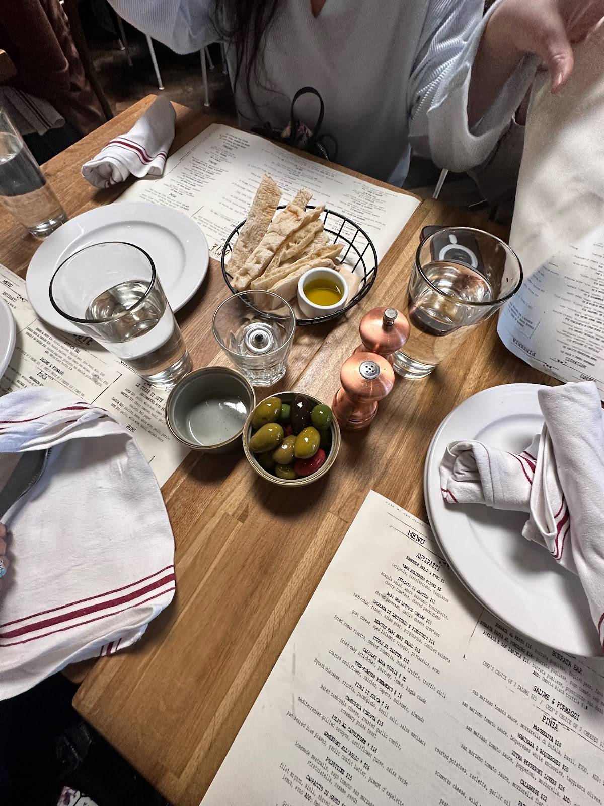 Menu at Oste pizzeria, Los Angeles
