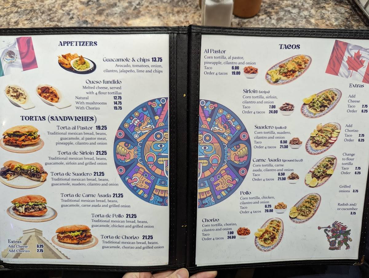Menu at Los Gyros restaurant, Toronto