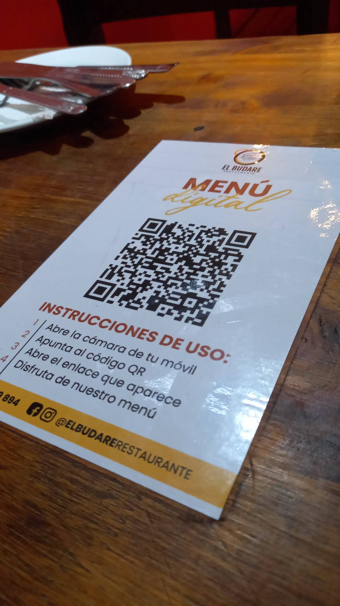 Carta del restaurante EL BUDARE, Los Olivos