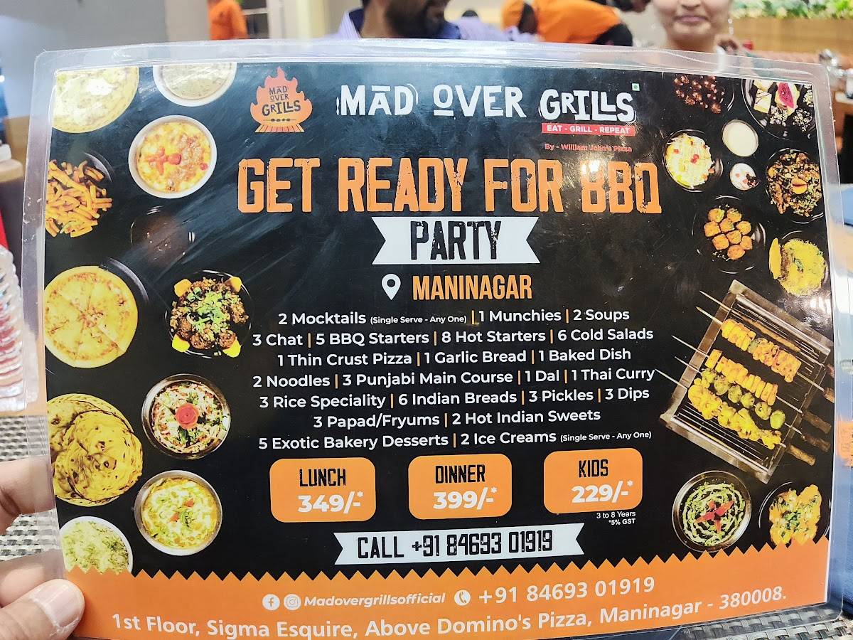 Menu at Mad over grills (Maninagar), Ahmedabad, 1st FLOOR