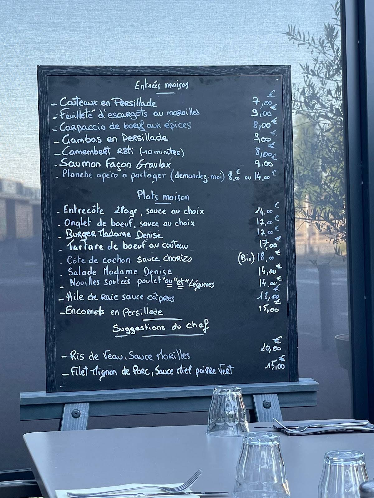 Menu au Madame Denise Parthenay restaurant, Parthenay