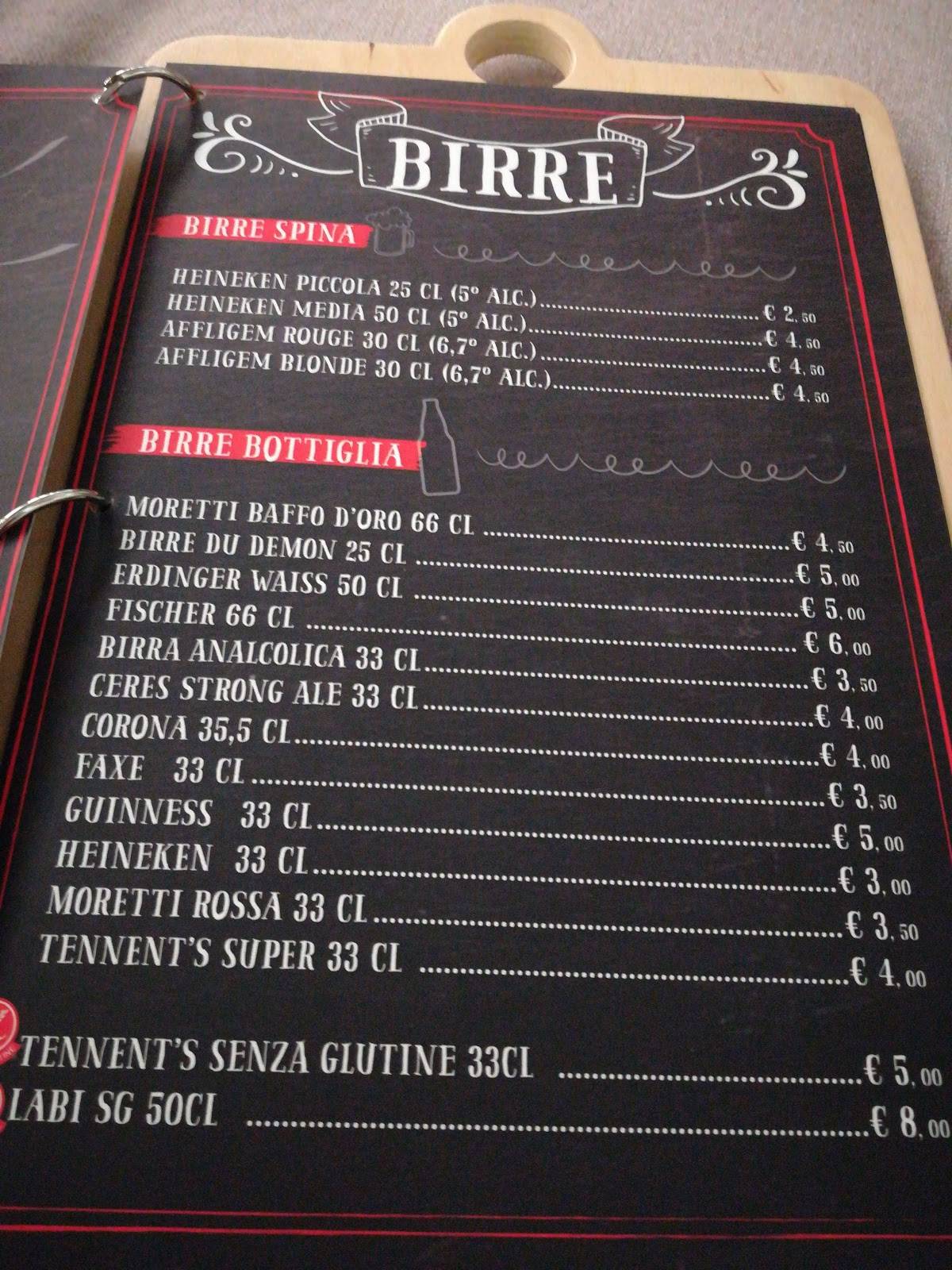 Menu at Mamas Viale Calabria restaurant, Reggio Calabria