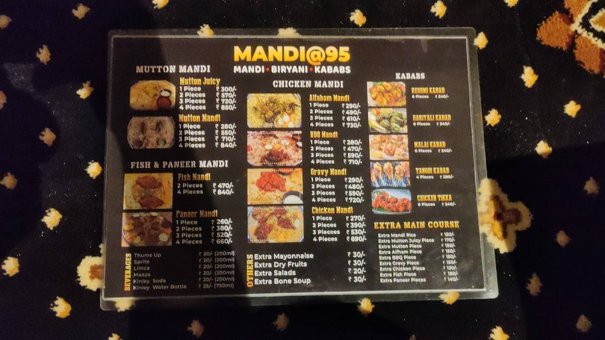 Menu at Mandi@95 kitchen, Hyderabad