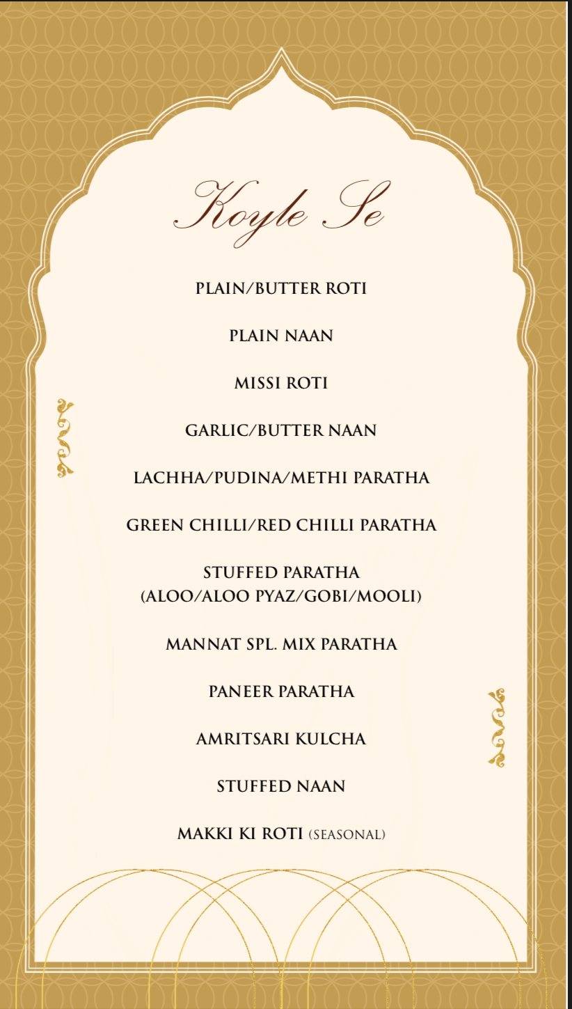 Menu at Mannat Haveli Murthal, Murthal
