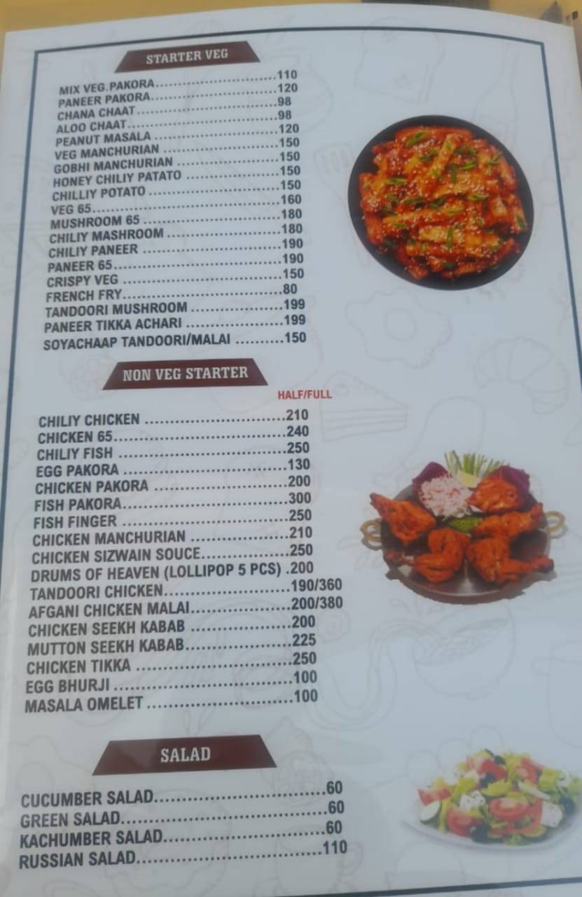 Menu at Masala Art, Rishikesh