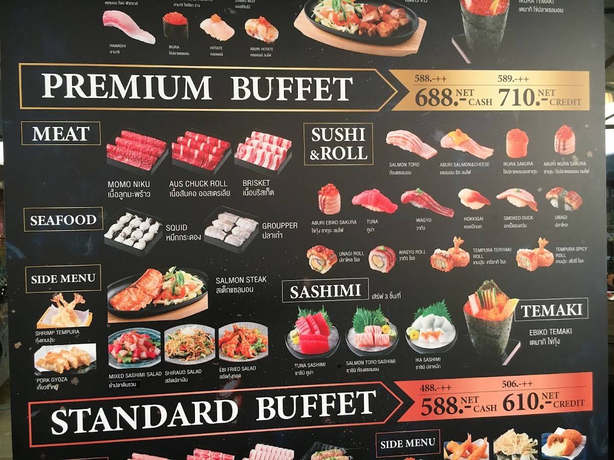 Menu at Masaru Shabu & Sushi Buffet restaurant, Bangkok, 943 19 Pradit ...