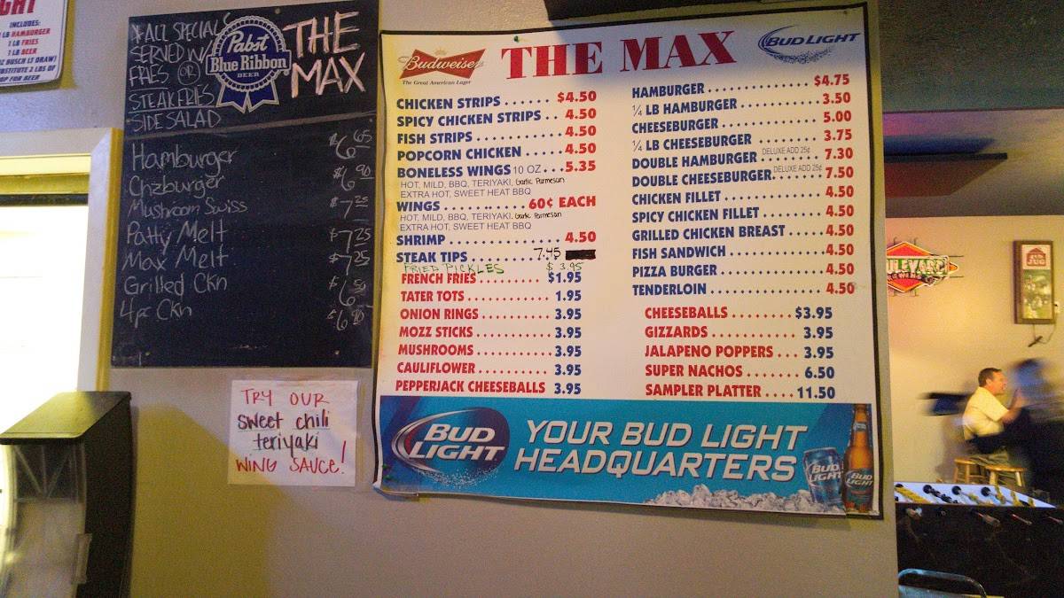 Menu at Max Bar & Grill, Wayne
